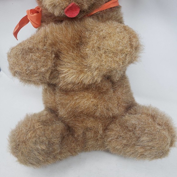 Vintage | Toys | Vintage Brown Bunny Rabbit Stuffed Animal Plush 7 In Felt Mouth Pompom Nose ...
